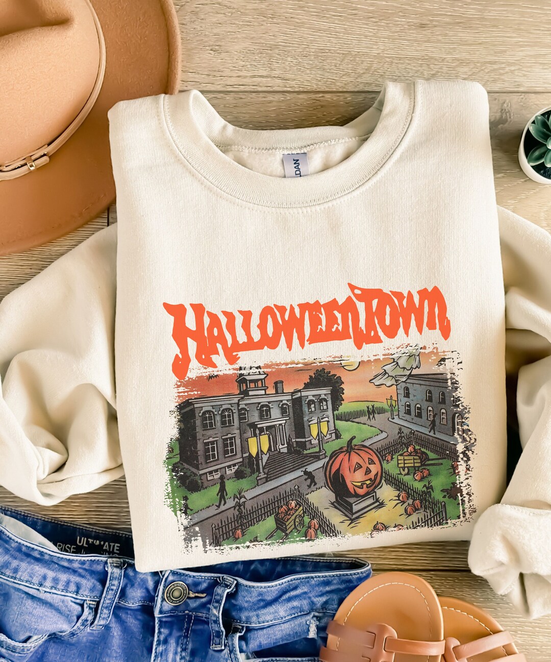 Halloween Town Sweatshirt Halloweentown Graphics Retro - Etsy