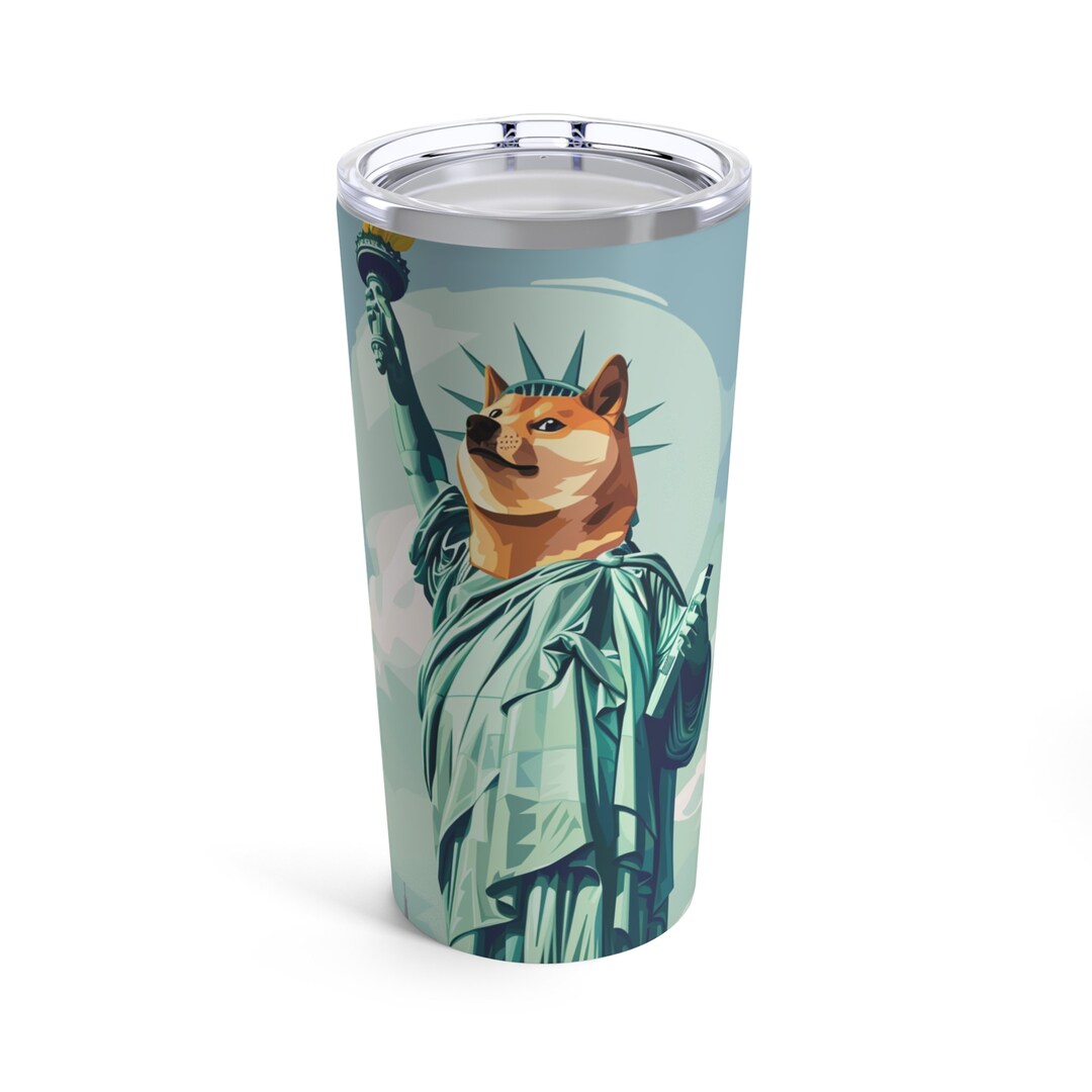 Doge Lady Liberty Meme Coin Statue Tumbler 20oz - Etsy