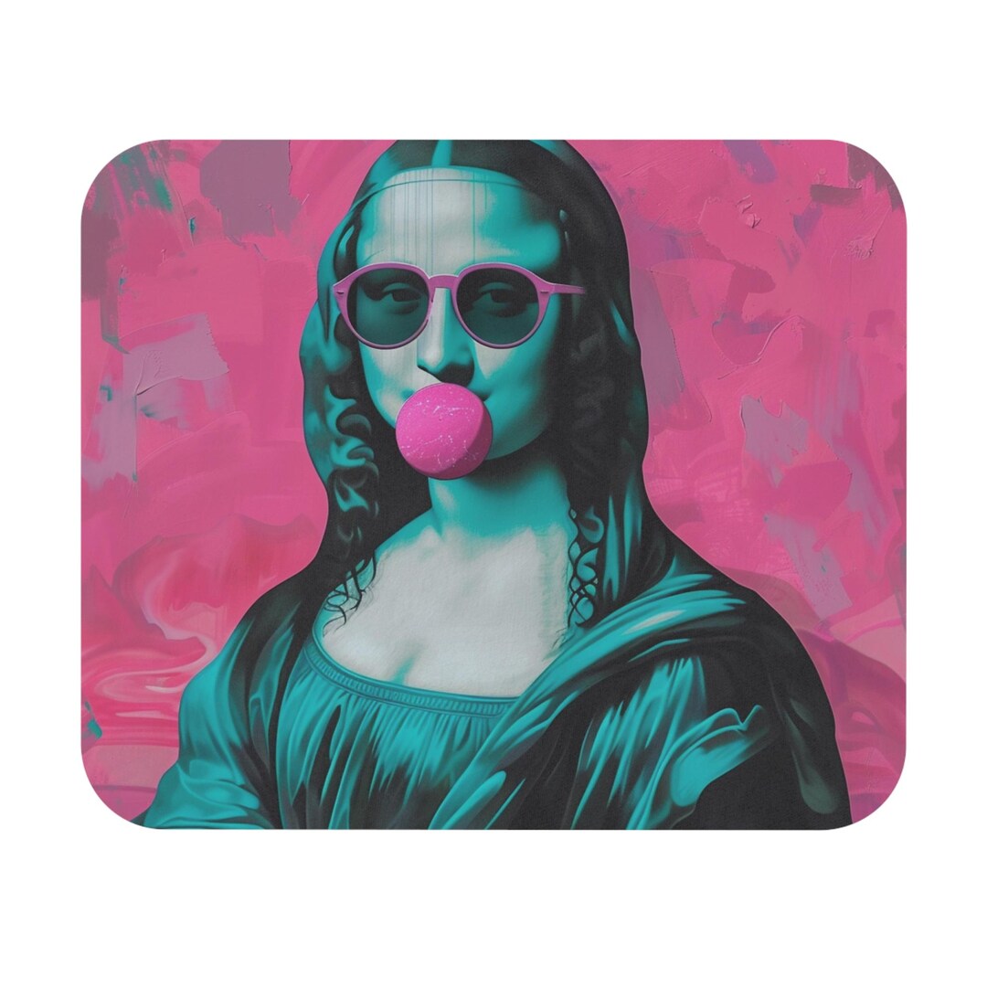 Mona Lisa Chewing Pink Bubble Gum Pop Art Mouse Pad rectangle - Etsy