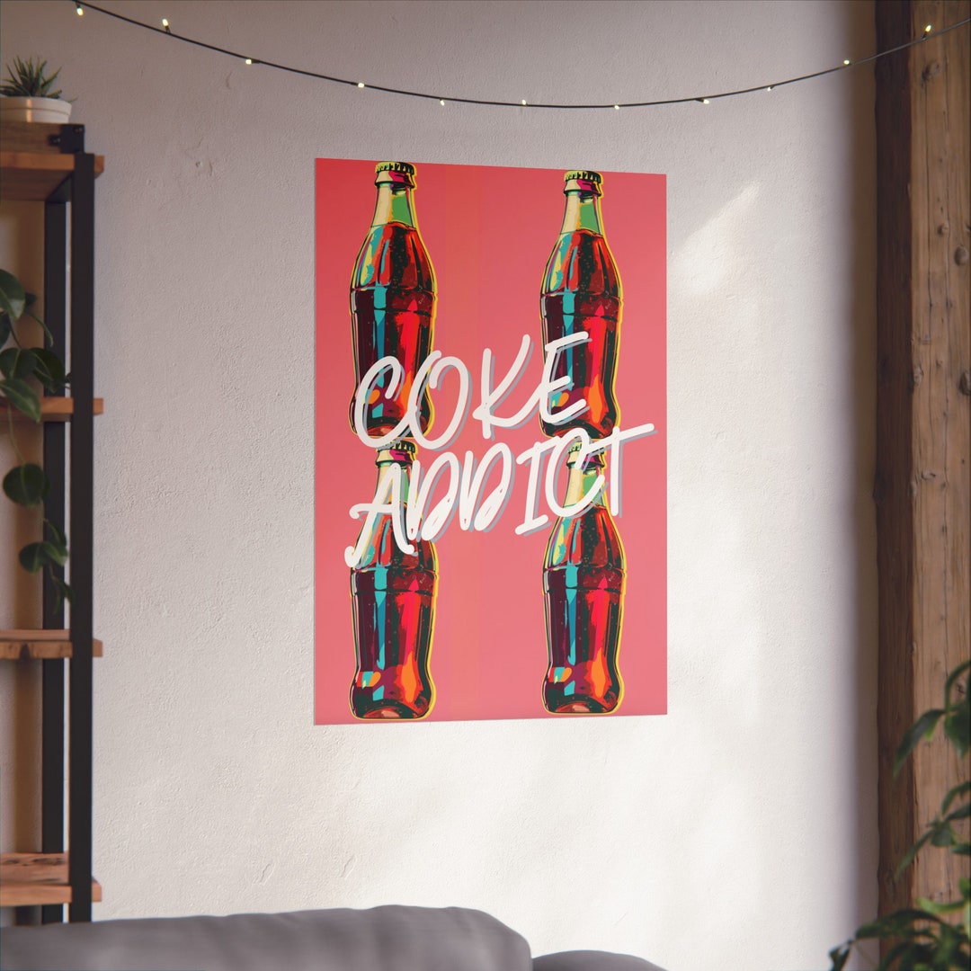 Coke Addict Pop Art Pink Coke Bottle Matte Vertical Posters - Etsy