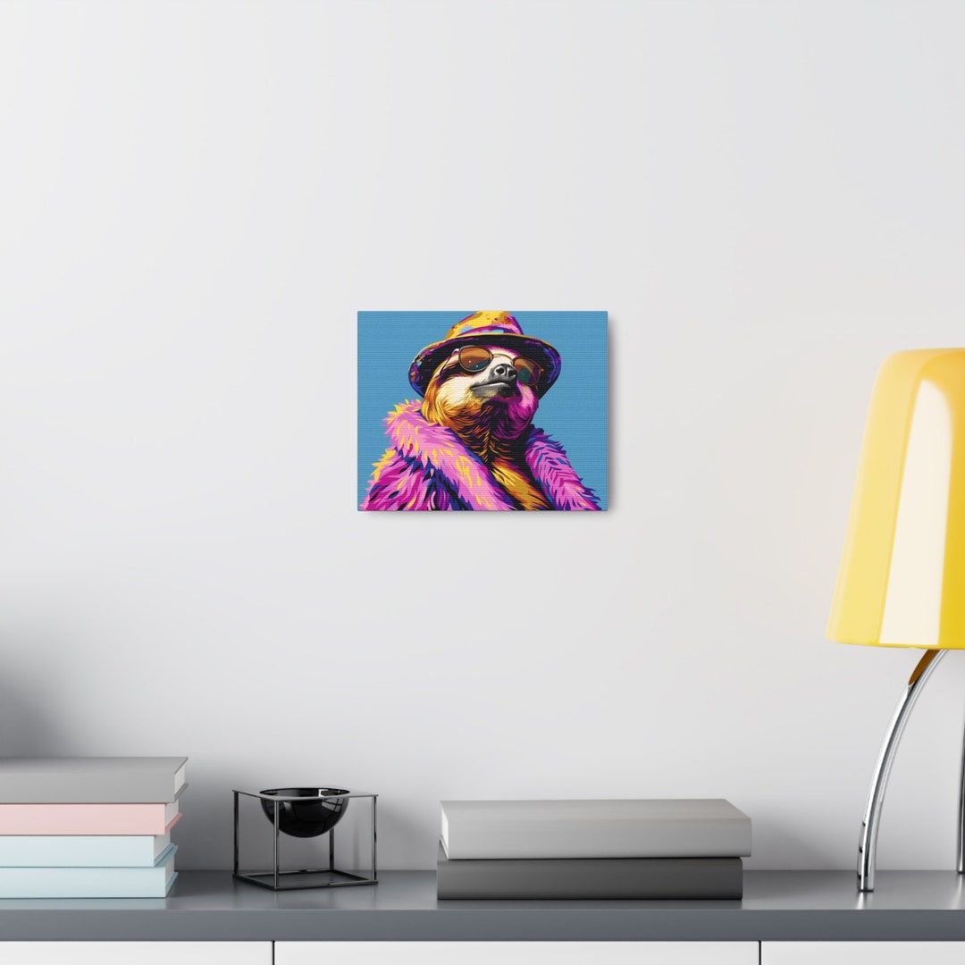 Straight Pimpin' Sloth Pop Art Canvas Gallery Wraps - Etsy