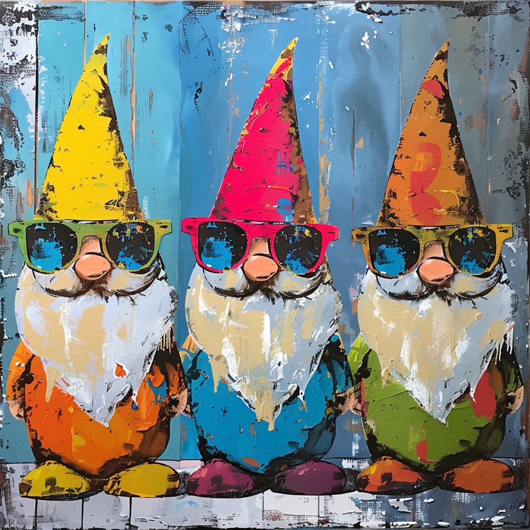 Chillin' With My Gnomes Pop Art Digital Print - Etsy