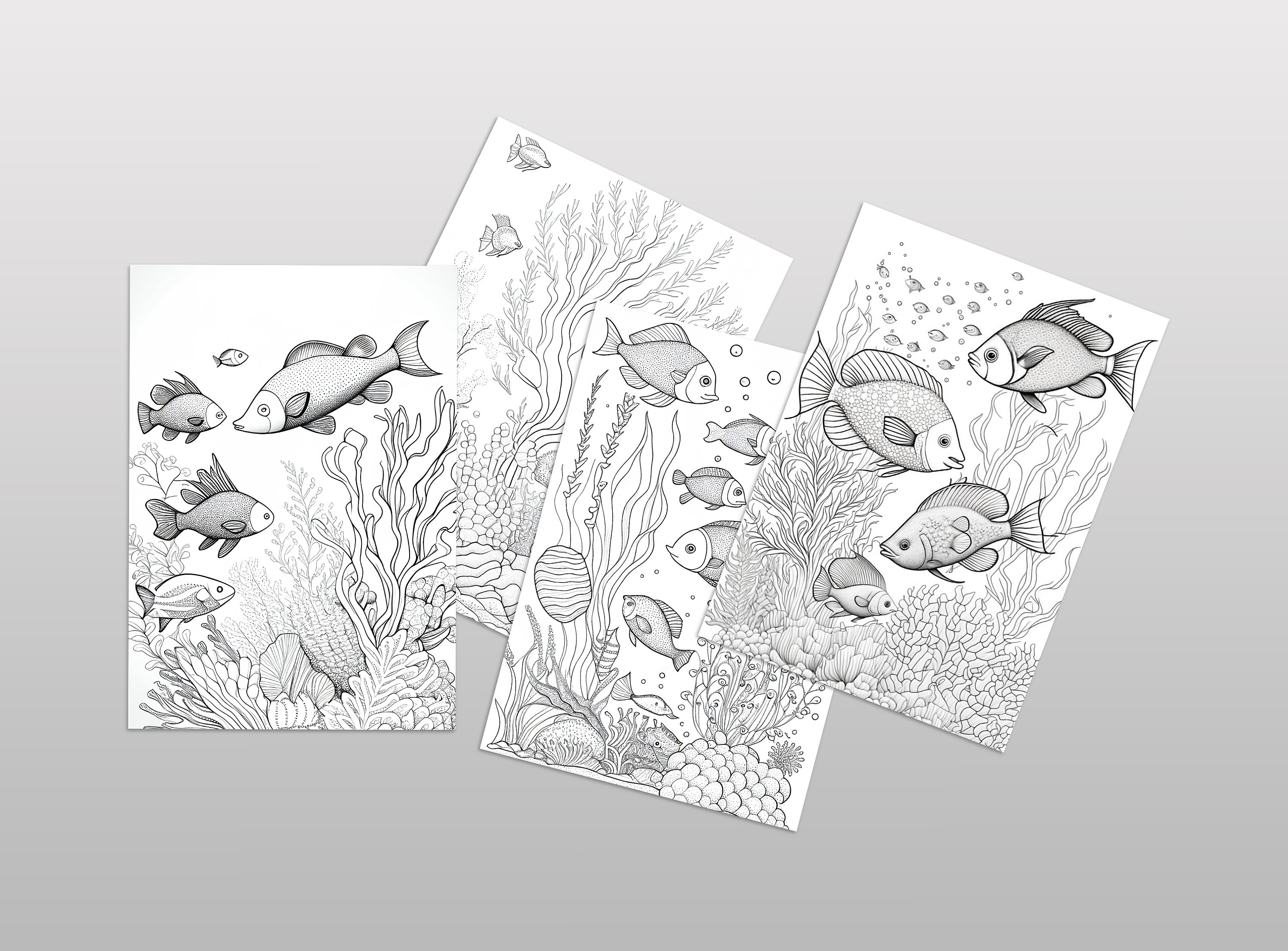 Underwater World Printable Coloring Book 34 Coloring Pages Instant ...