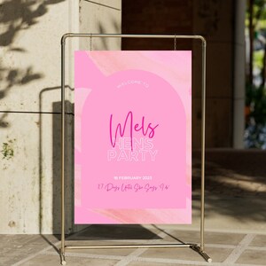 Pink Hens Party Welcome Sign Template Download, Printable Hens Party ...