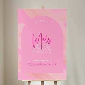 Pink Hens Party Welcome Sign Template Download, Printable Hens Party ...