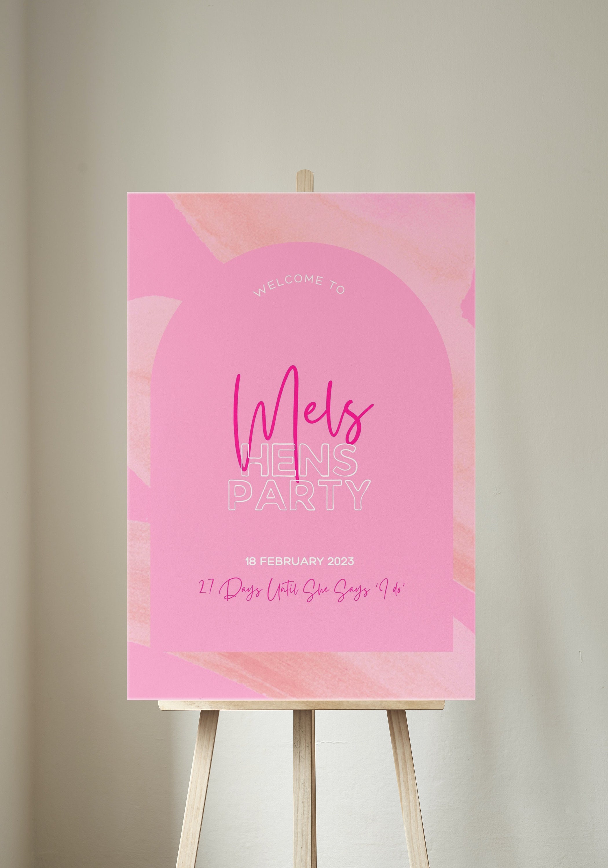 Pink Hens Party Welcome Sign Template Download, Printable Hens Party ...