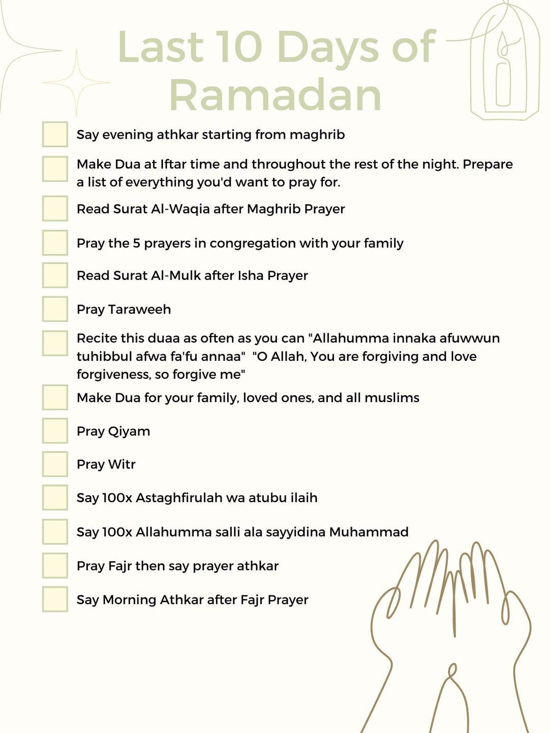 Ramadan Goals Tracker - Etsy