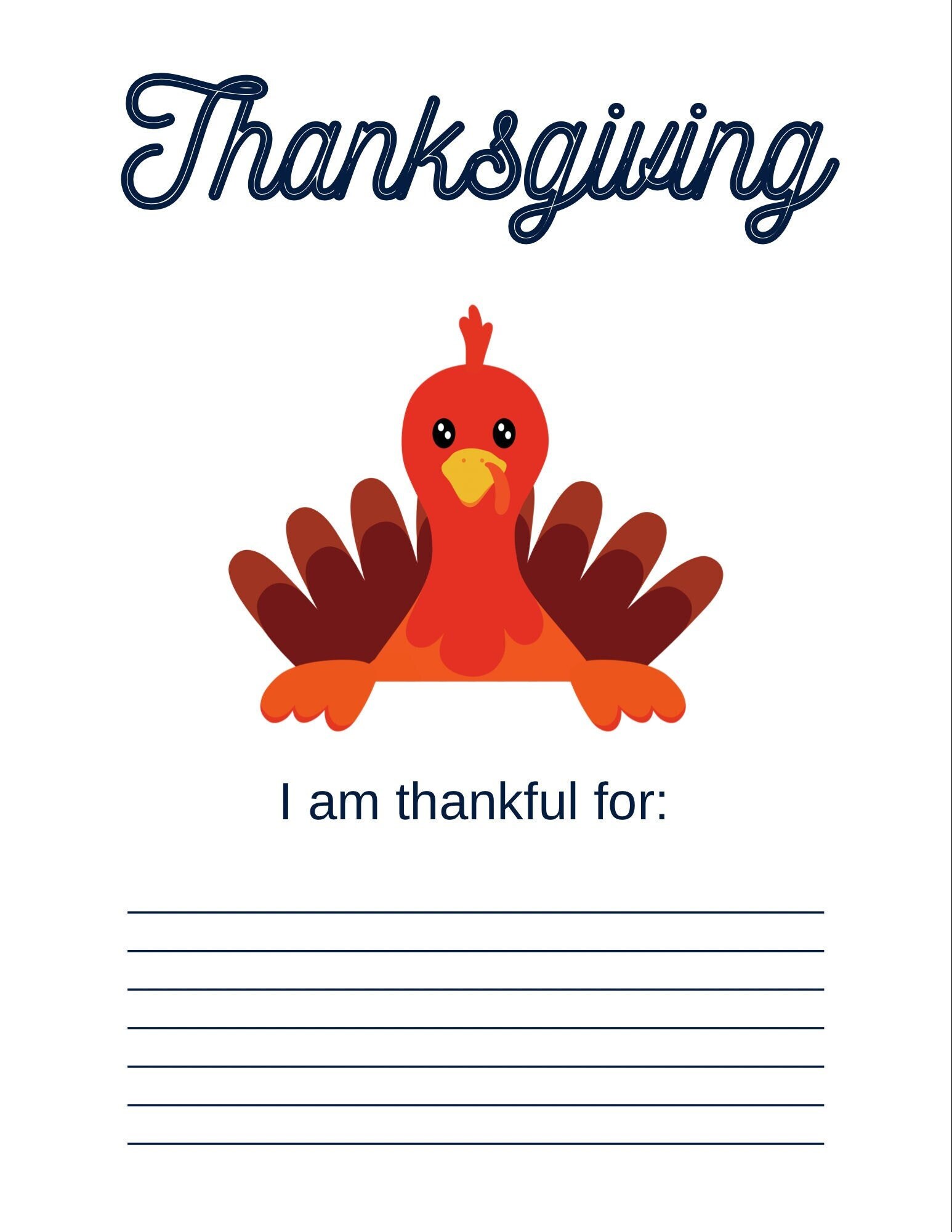 Thanksgiving School Worksheet - Etsy