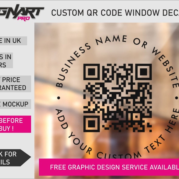 Qr Code Sign Business Window Decal - Etsy