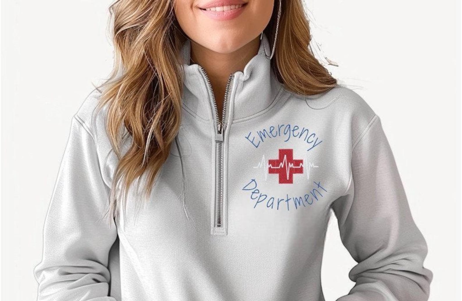 Personalized Nurse 1/4 Zip Pullover: Embroidered RN, CFRN, Emergency ...