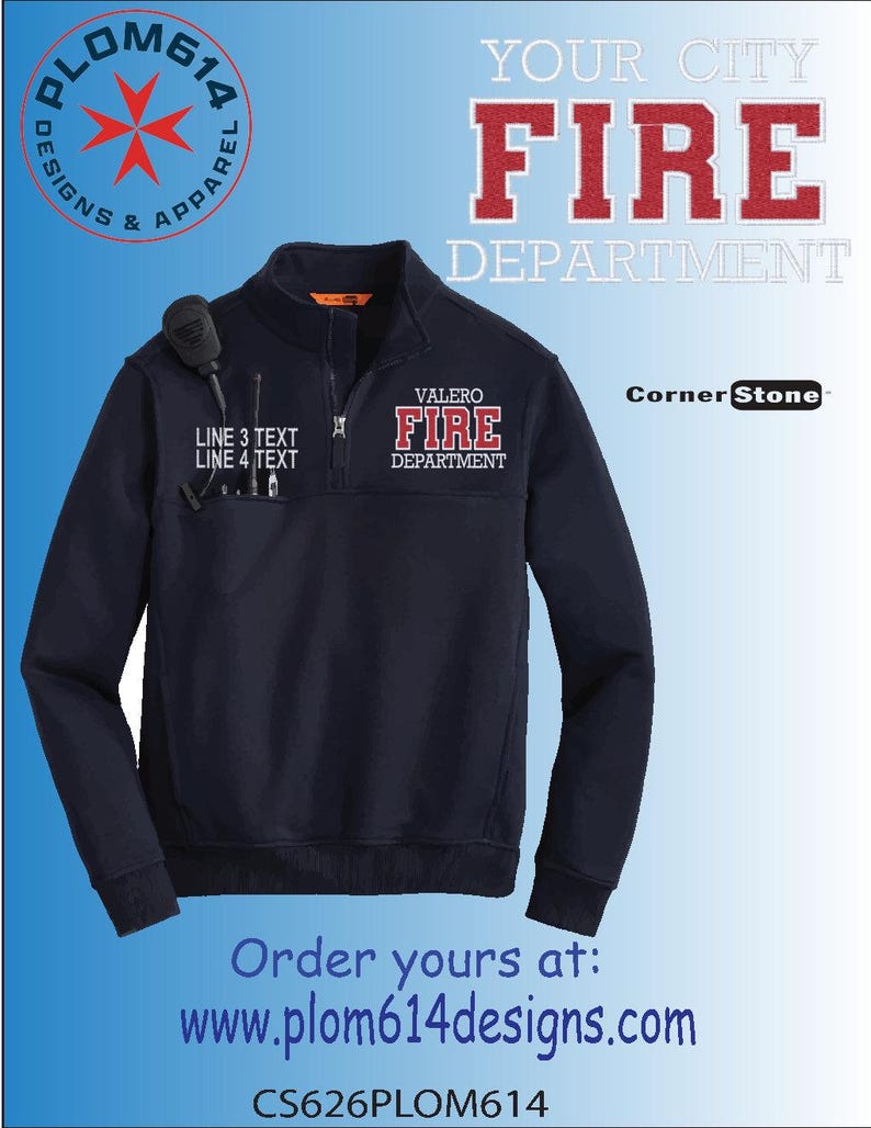Custom Embroidered Fire Department Job Shirt: Personalized Work Shirt ...