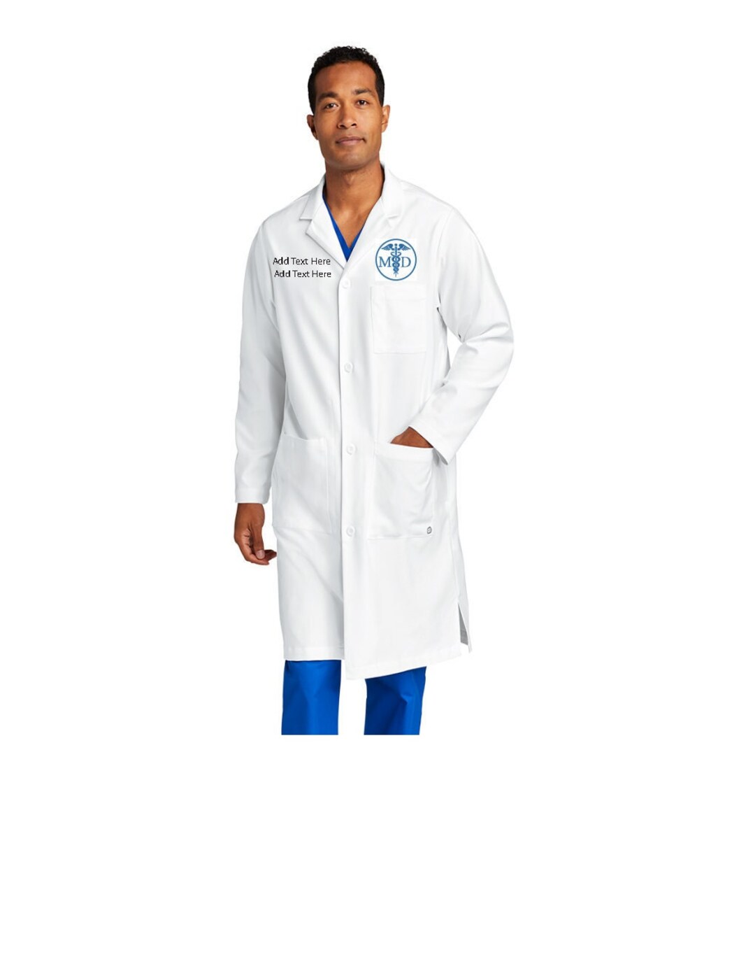 Men's Long Lab Coat,custom Embroidered Long Lab Coat,,custom Hospital ...