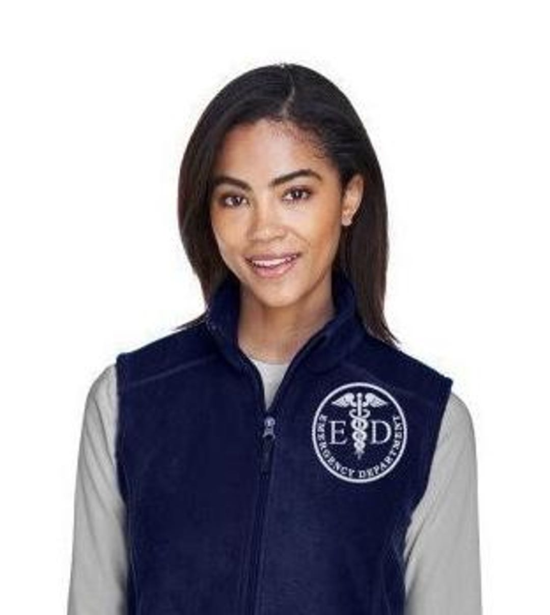 Personalized Nurse Fleece Vest: Embroidered Logo, Ladies Full Zip Vest ...
