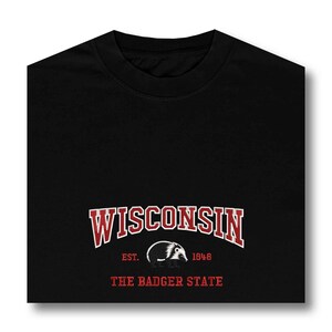Wisconsin Sweatshirt,custom Embroidered Gildan Crewneck Wisconsin ...