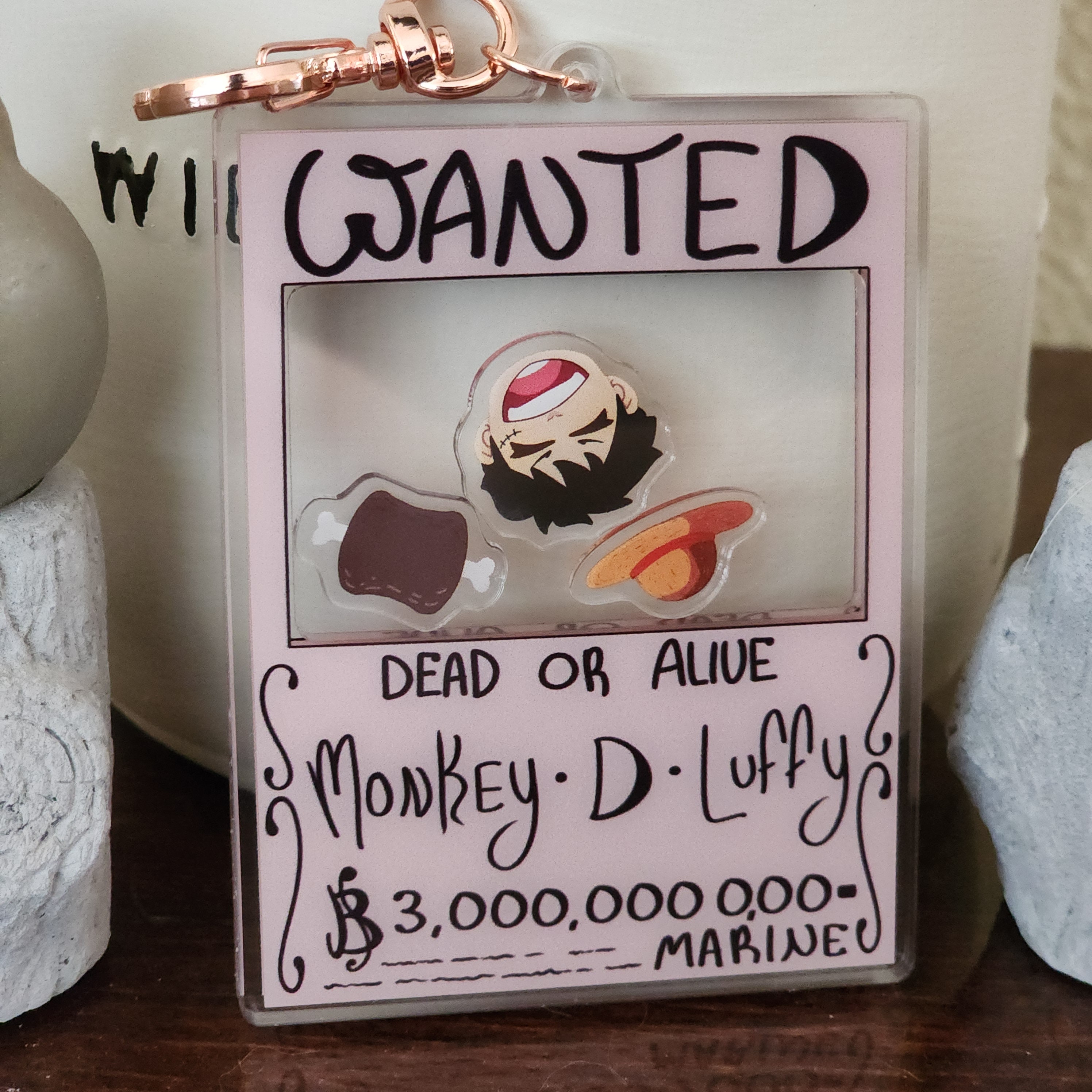 Monkey. D. Luffy Shaker Charm: WANTED - Etsy