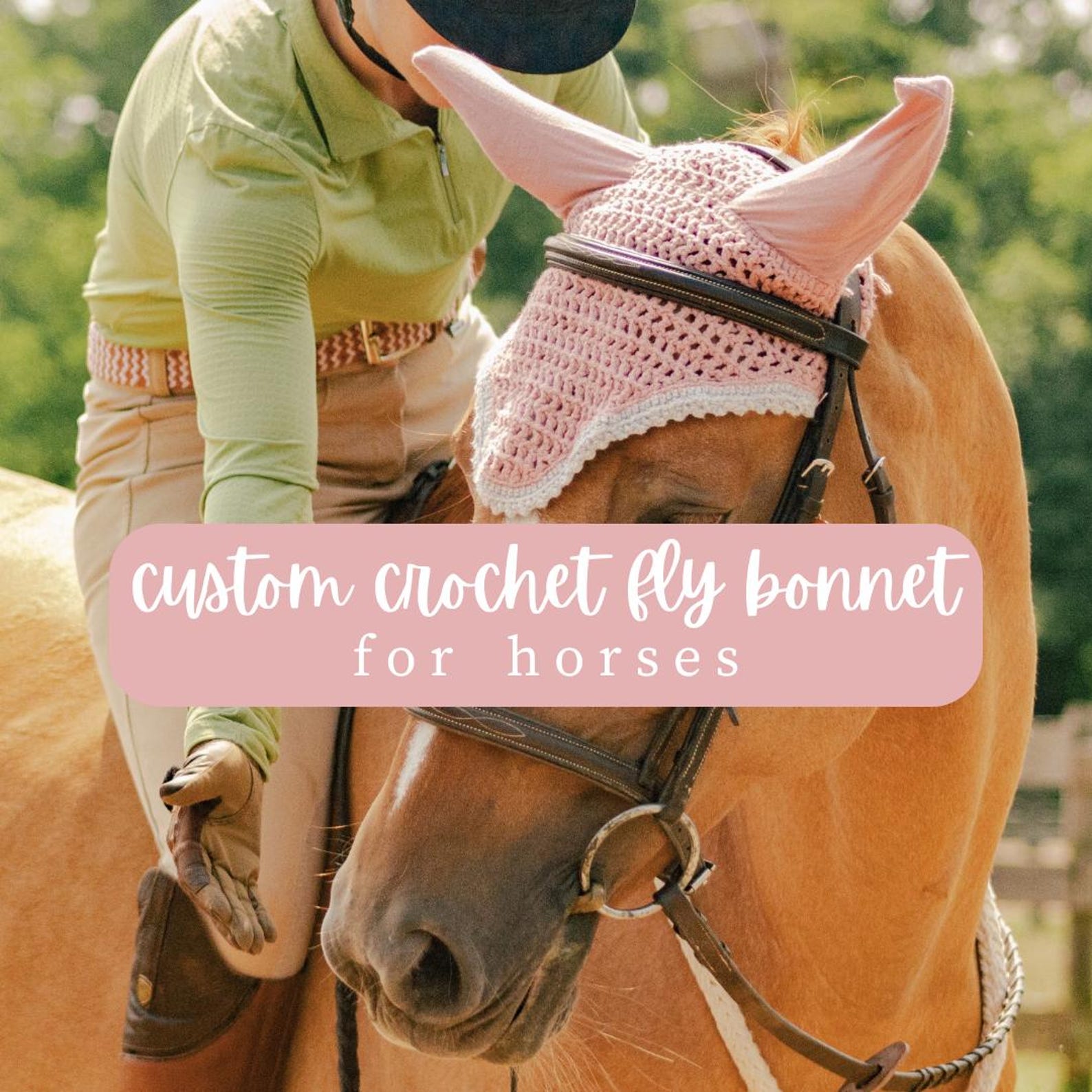 Custom Crochet Fly Bonnet for Horses, Ponies, Mules, Donkeys, Draft ...