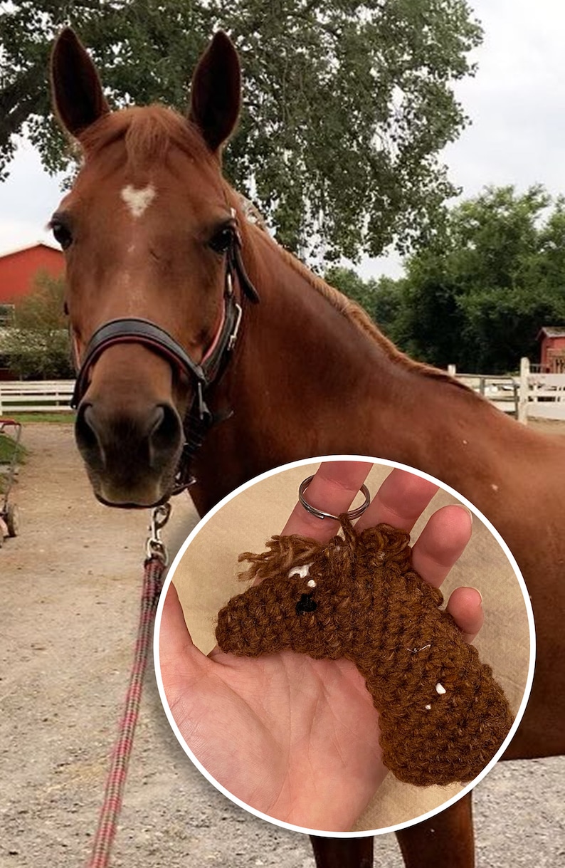 Custom Handmade Crochet Horse Keychain - Etsy