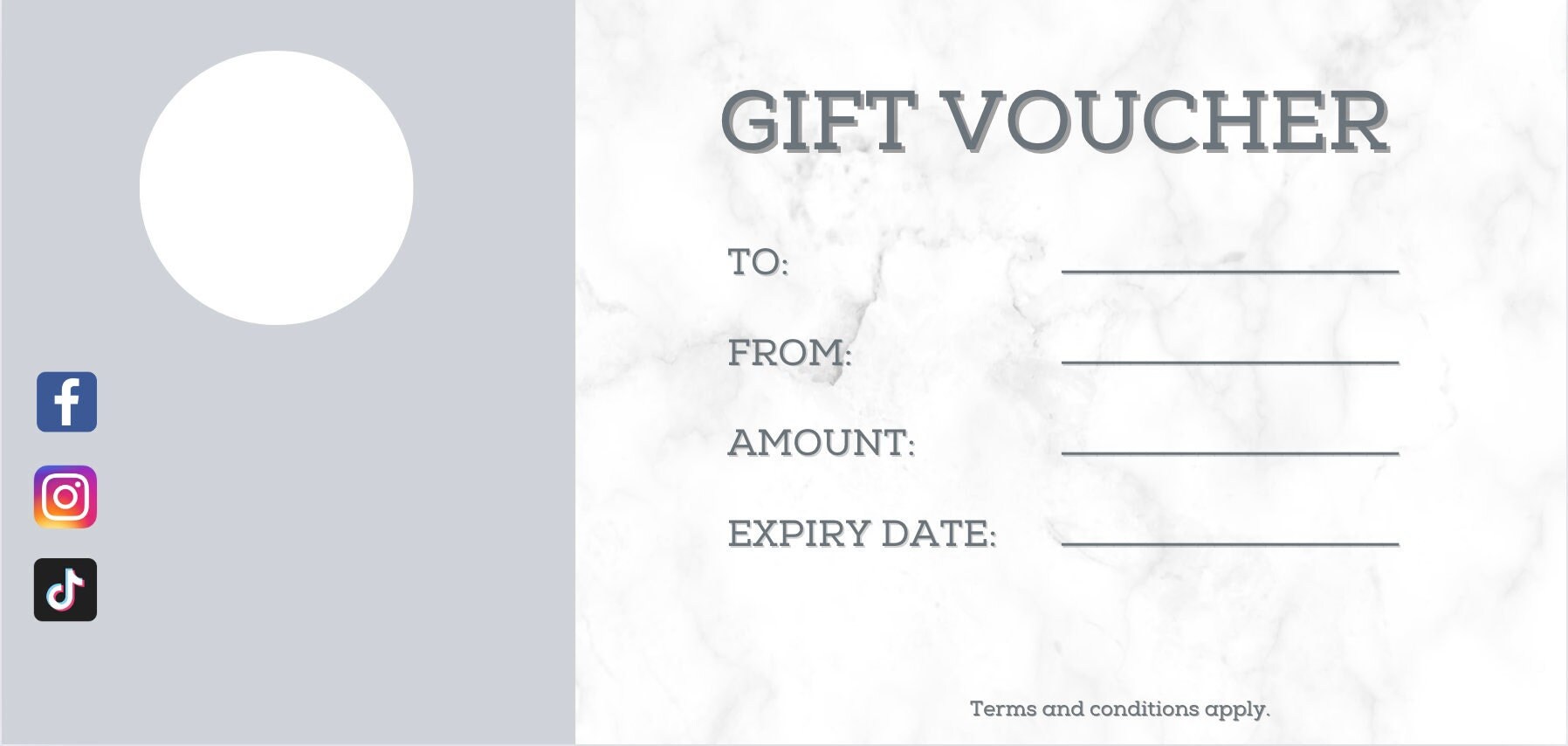 Grey Gift Voucher Design DIY Canva - Etsy