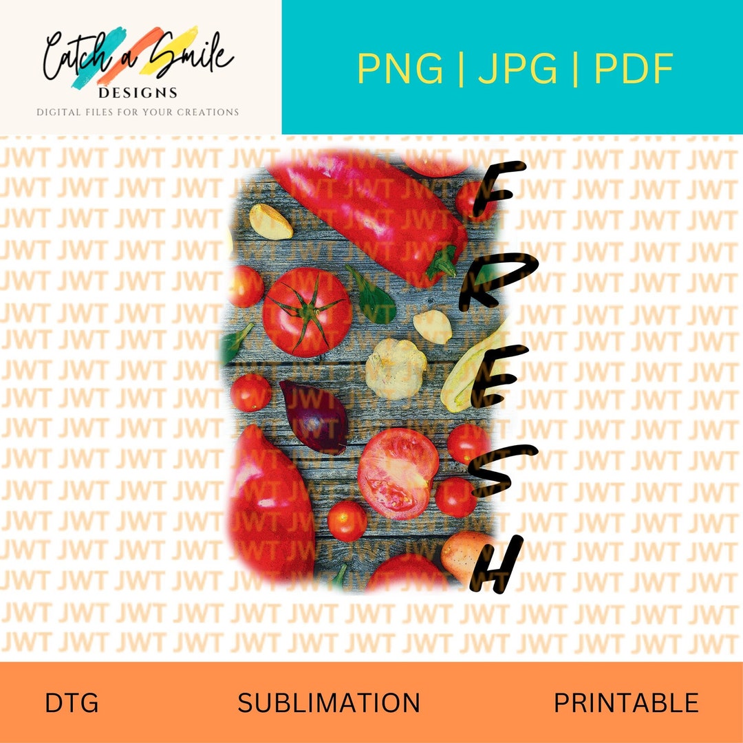 Fresh Veggies PNG - Fresh Produce Sublimation File - Realistic ...