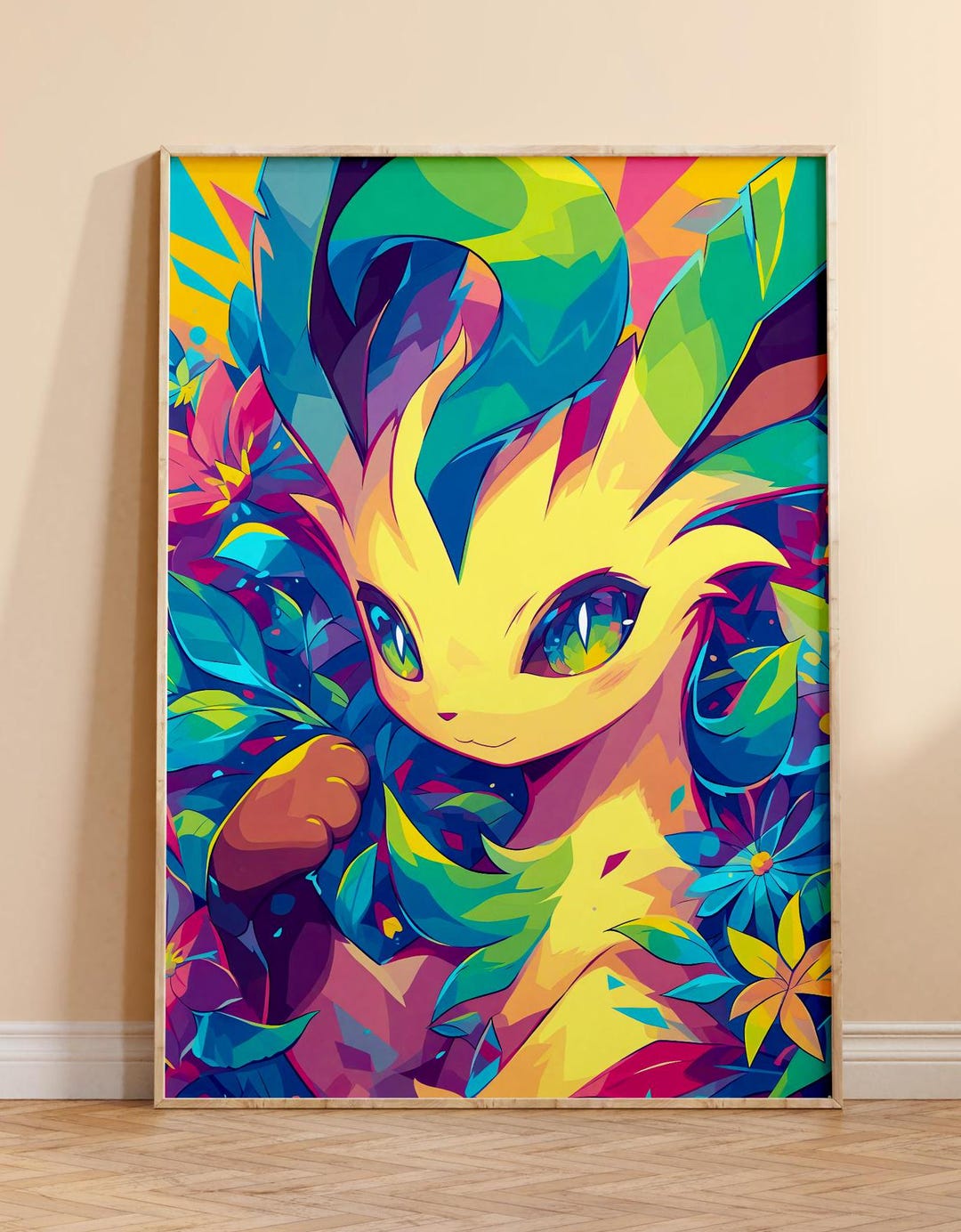 Leafeon 90s Pokemon Poster, Anime Poster, Japanese Tapestry, Printable ...
