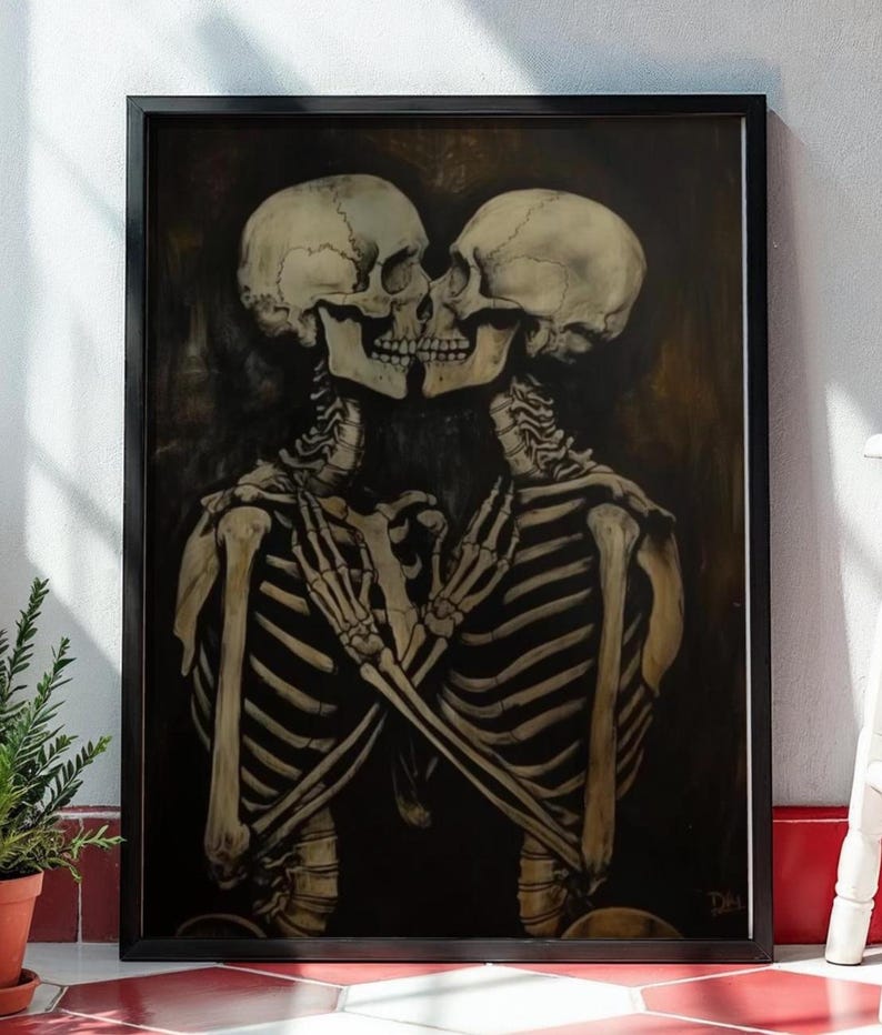 Romantic Gothic Skeleton Wall Art - Spooky Digital Download - Etsy UK