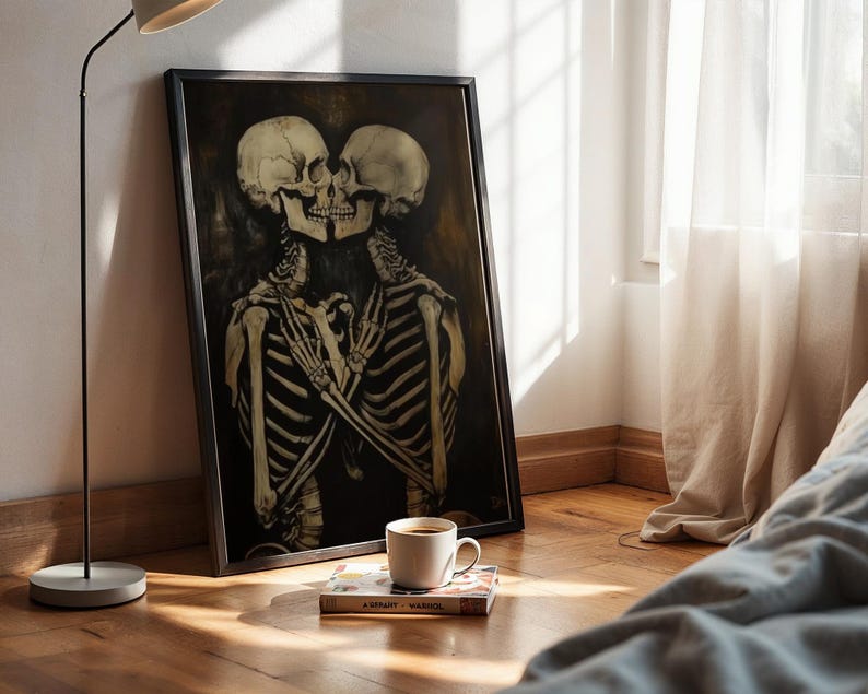 Romantic Gothic Skeleton Wall Art - Spooky Digital Download - Etsy UK