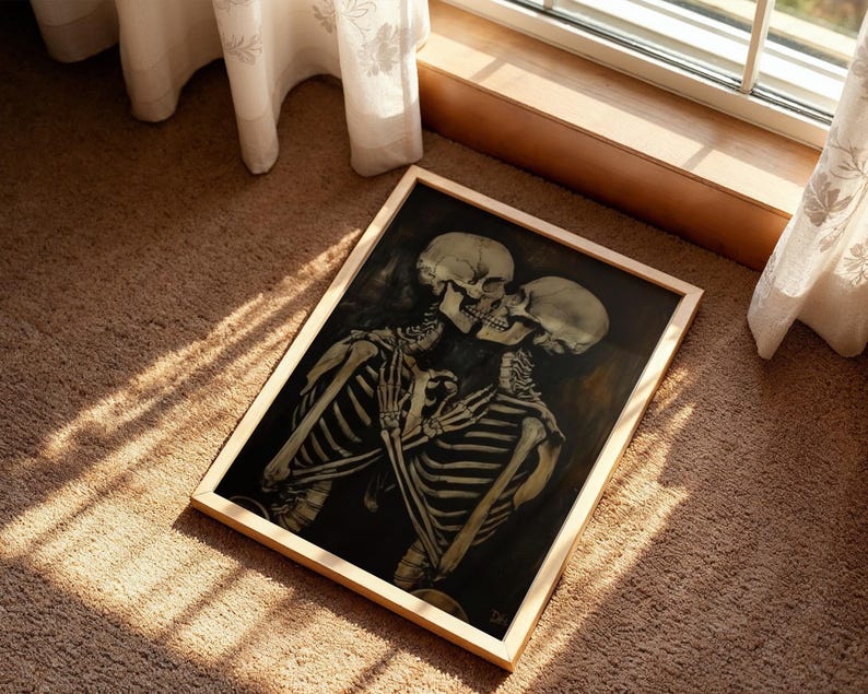 Romantic Gothic Skeleton Wall Art - Spooky Digital Download - Etsy UK