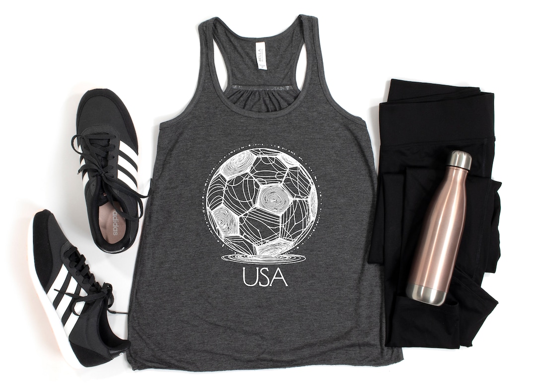 USA Soccer Tank Top USWNT FIFA World Cup T Shirt Futbol Women's Flowy ...
