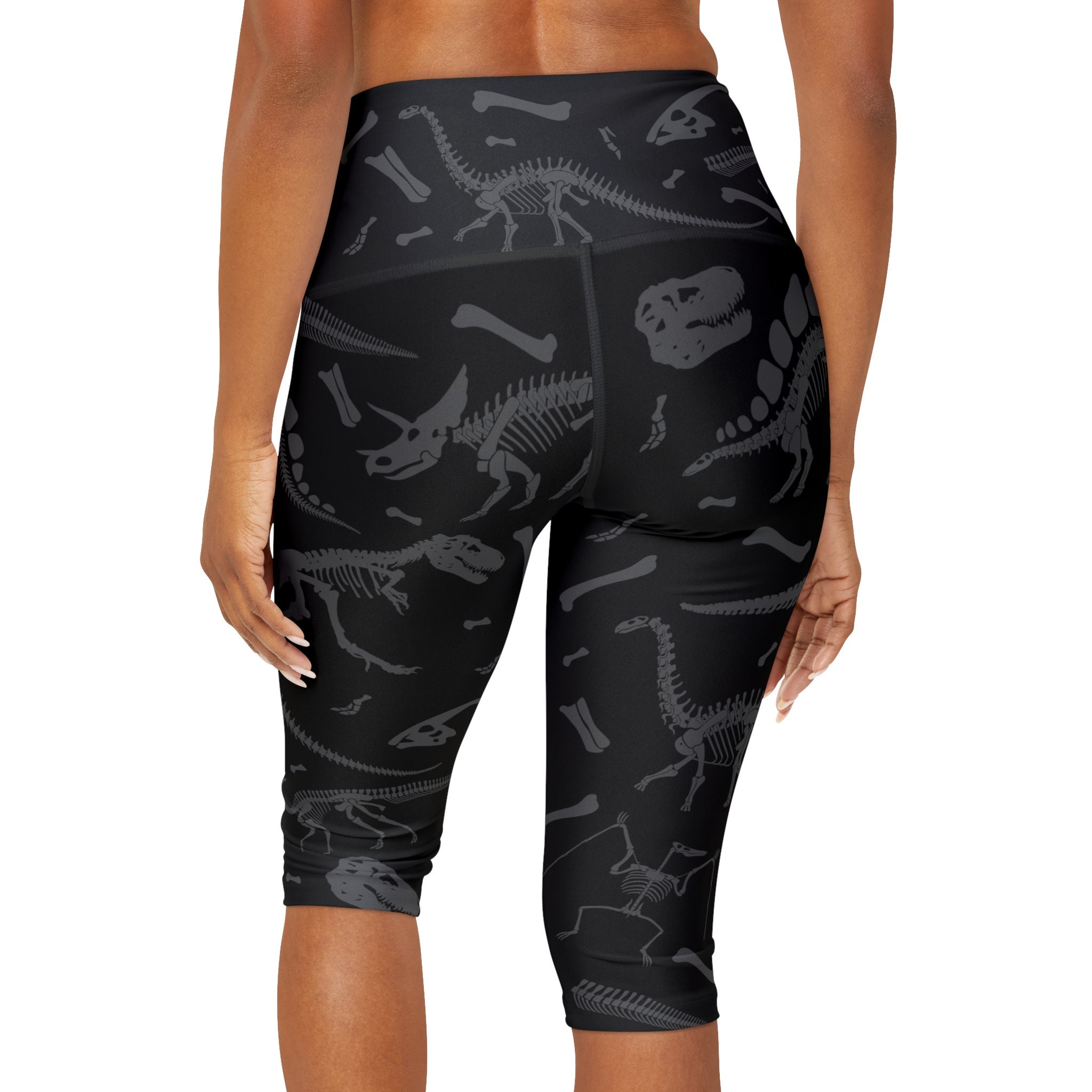 Dinosaur Bones Yoga Capri Leggings Dinosaur Fossil Leggings Workout ...