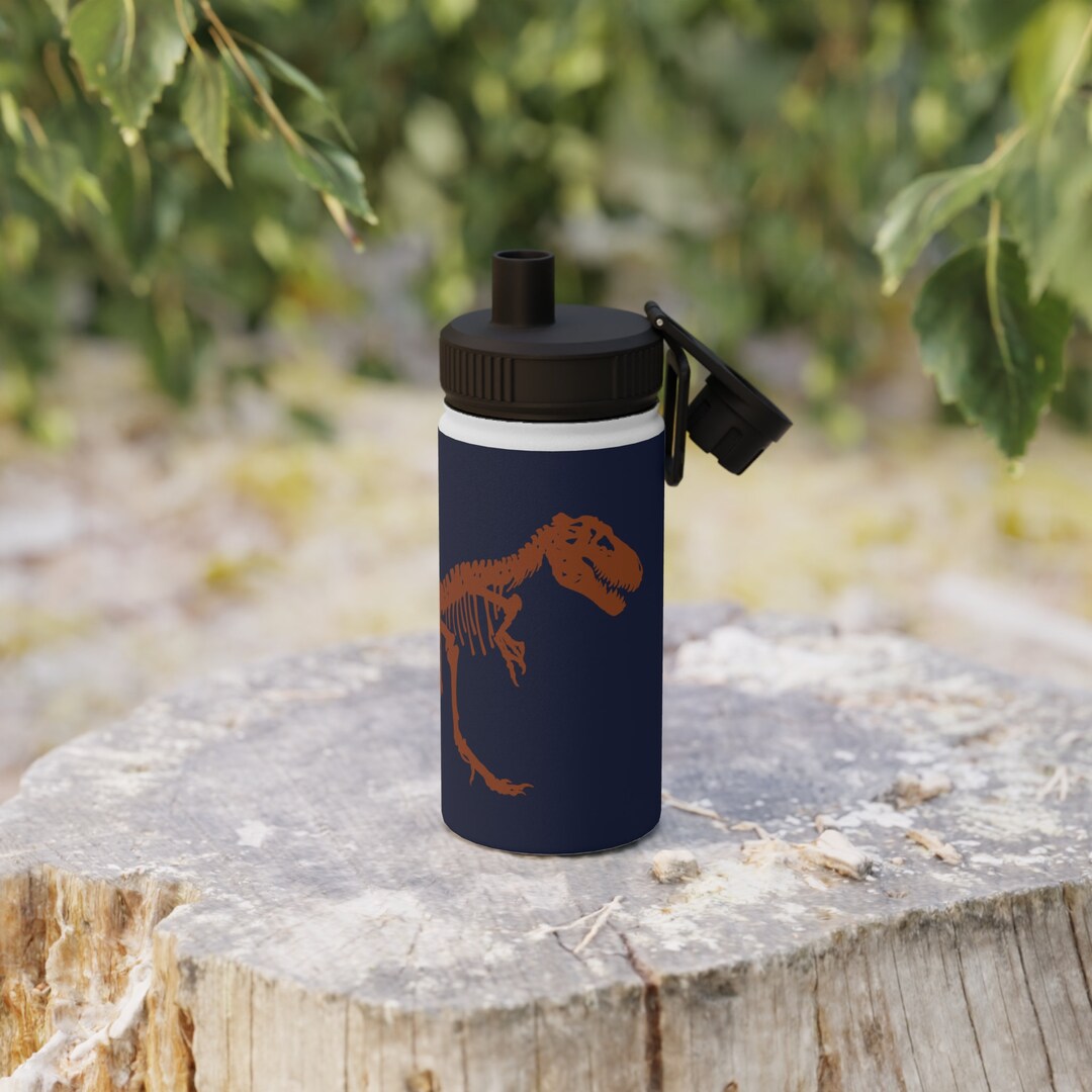Dinosaur T-rex Water Bottle Navy and Orange Stainless Steel - Etsy
