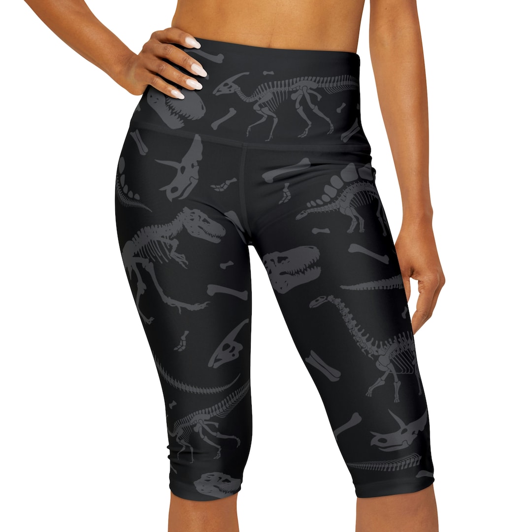 Dinosaur Bones Yoga Capri Leggings Dinosaur Fossil Leggings Workout ...