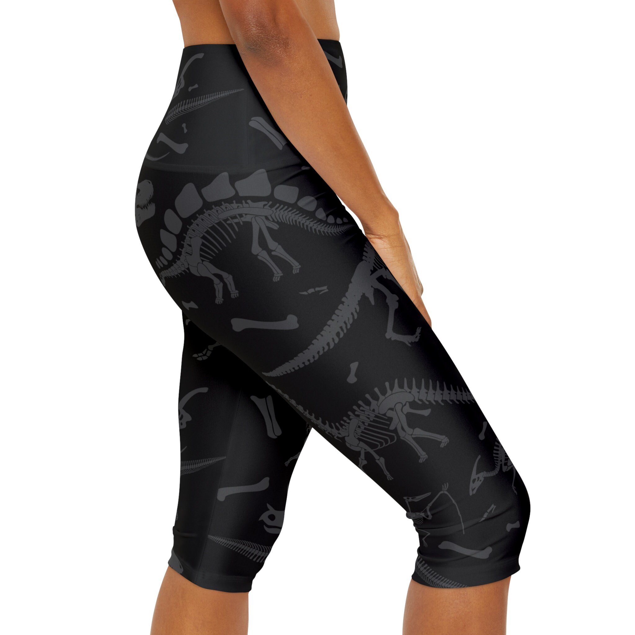 Dinosaur Bones Yoga Capri Leggings Dinosaur Fossil Leggings Workout ...