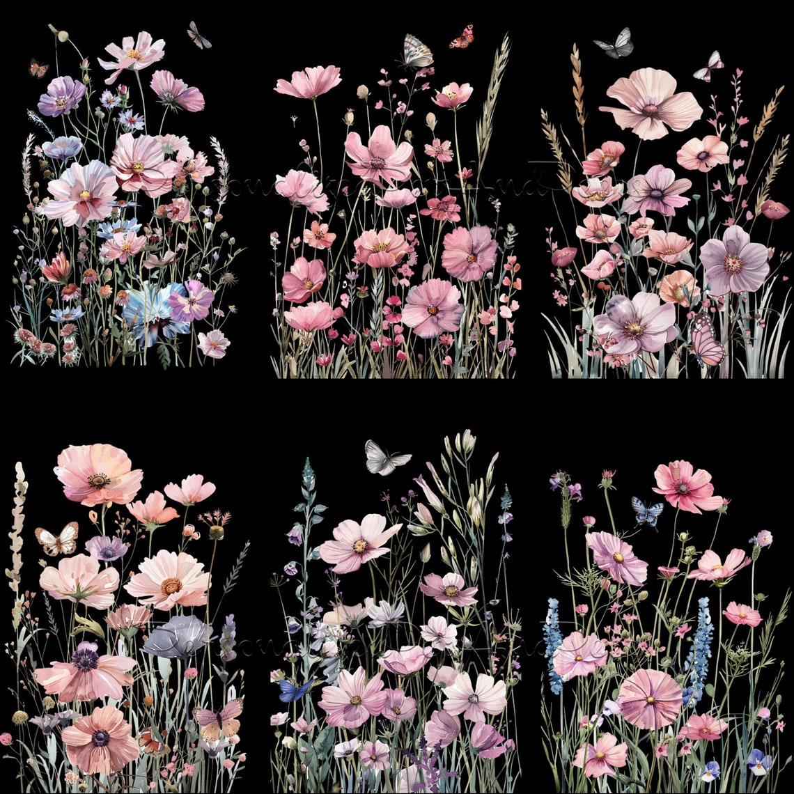 Wildflower Png Watercolor Wildflowers Clipart Watercolor Floral Clipart ...