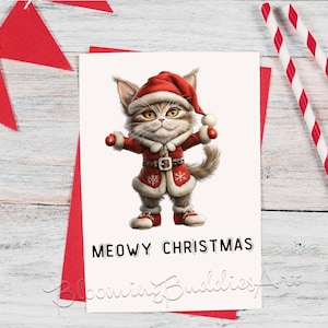 10 Quirky Christmas Cats Clipart Bundle, Silly Cat PNG, Holiday ...