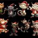 10 Quirky Christmas Cats Clipart Bundle, Silly Cat PNG, Holiday ...