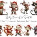10 Quirky Christmas Cats Clipart Bundle, Silly Cat PNG, Holiday ...