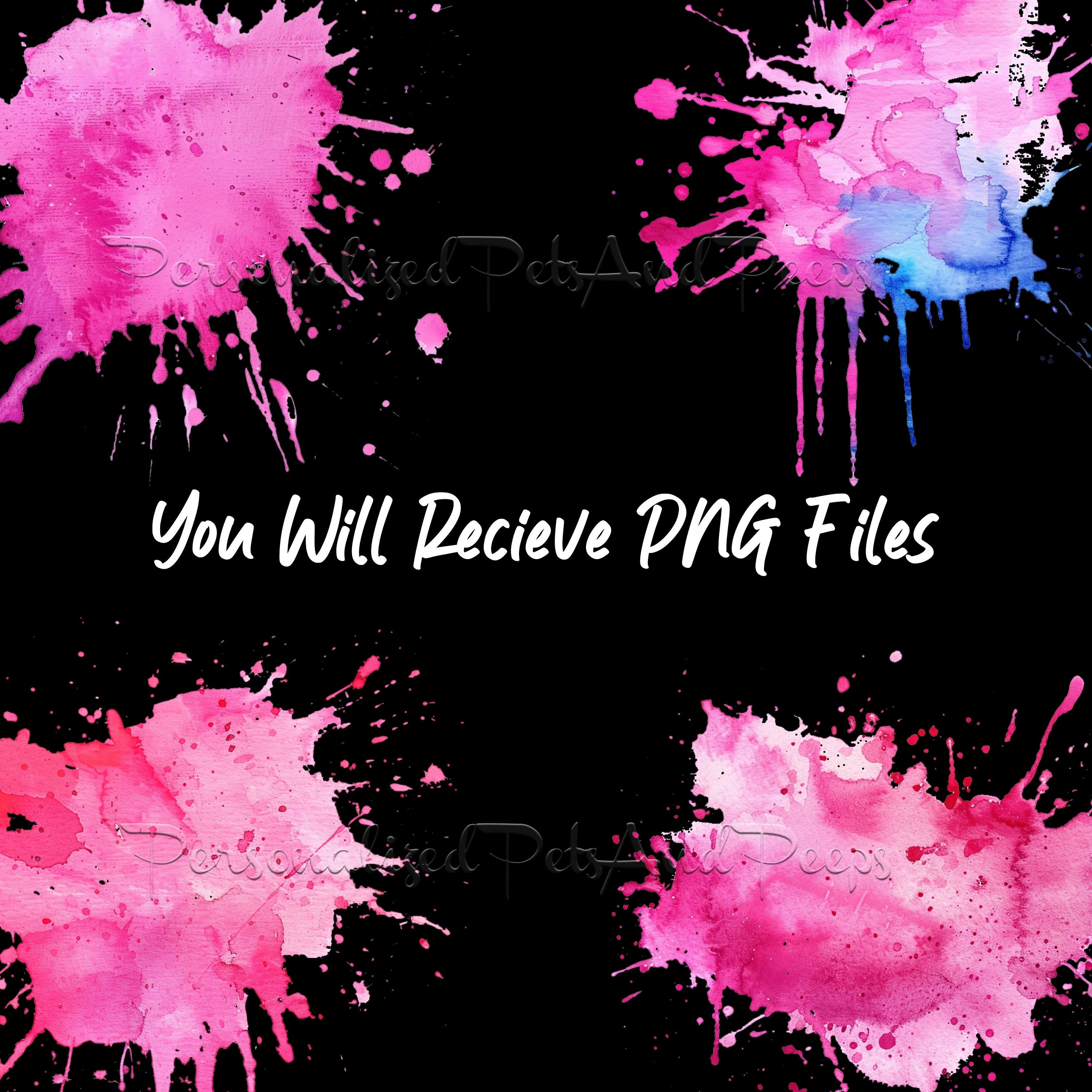 Fuchsia Watercolor Splashes, Watercolor Splatter Clip Art Set of 24 ...