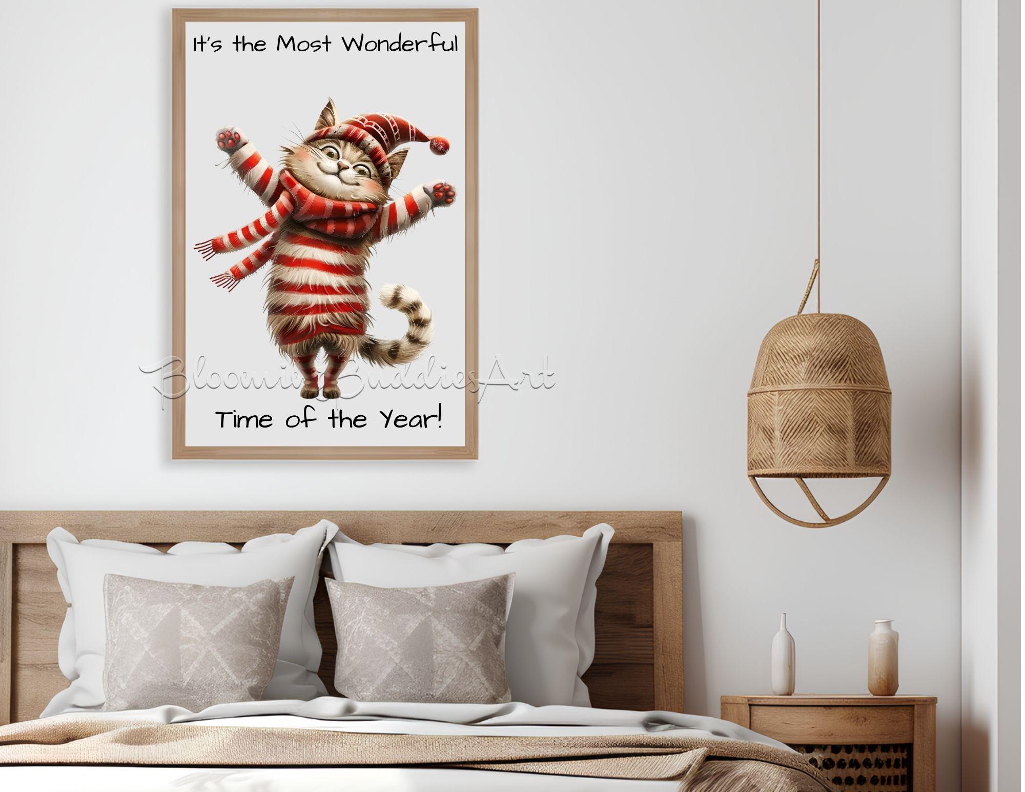 144 Quirky Christmas Cats Clipart Holiday PNG Bundle, Funny Cat ...