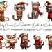 144 Quirky Christmas Cats Clipart Holiday PNG Bundle, Funny Cat ...