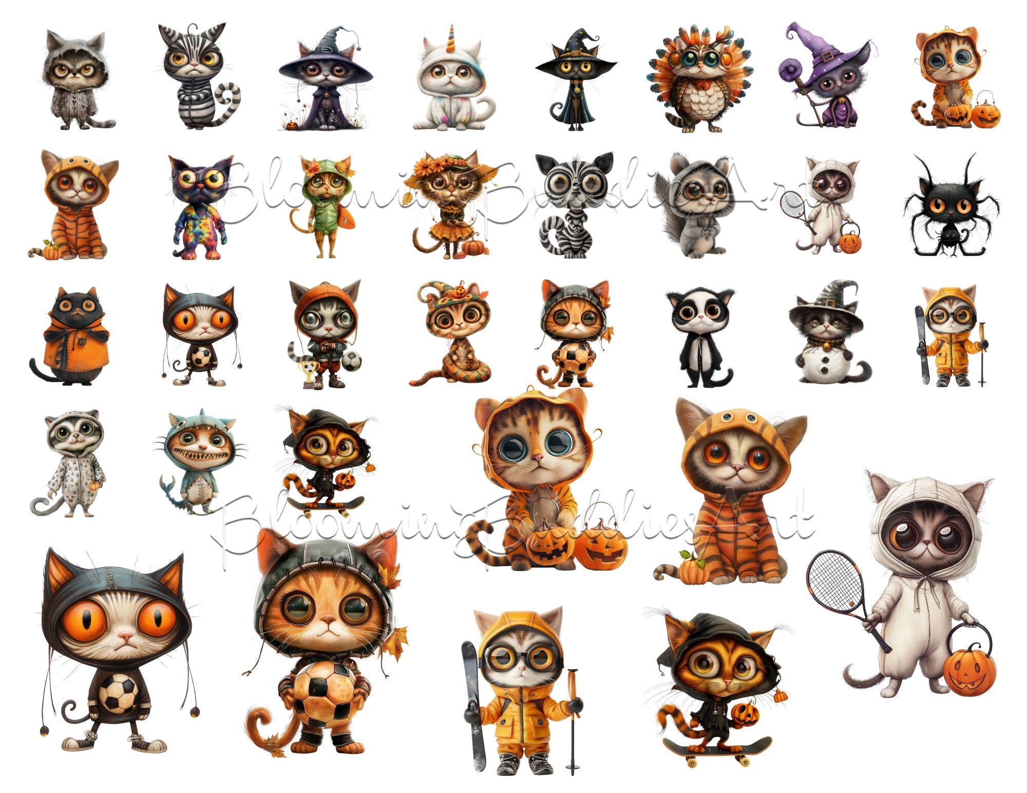 171 Quirky Spooky Cats PNG, Vampire Cat Halloween, Funny Cats Clipart ...