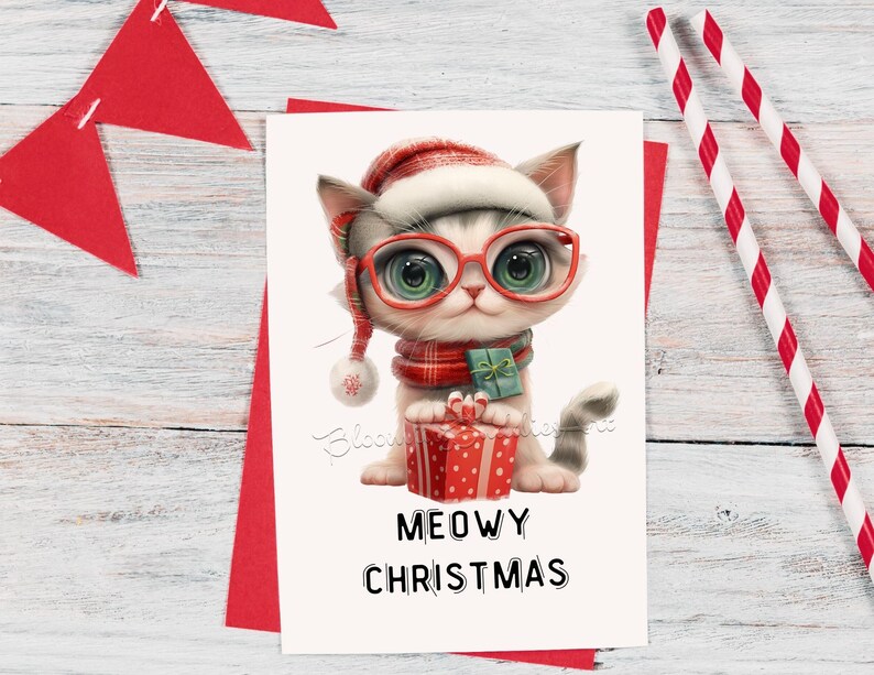 144 Quirky Christmas Cats Clipart Holiday PNG Bundle, Funny Cat ...