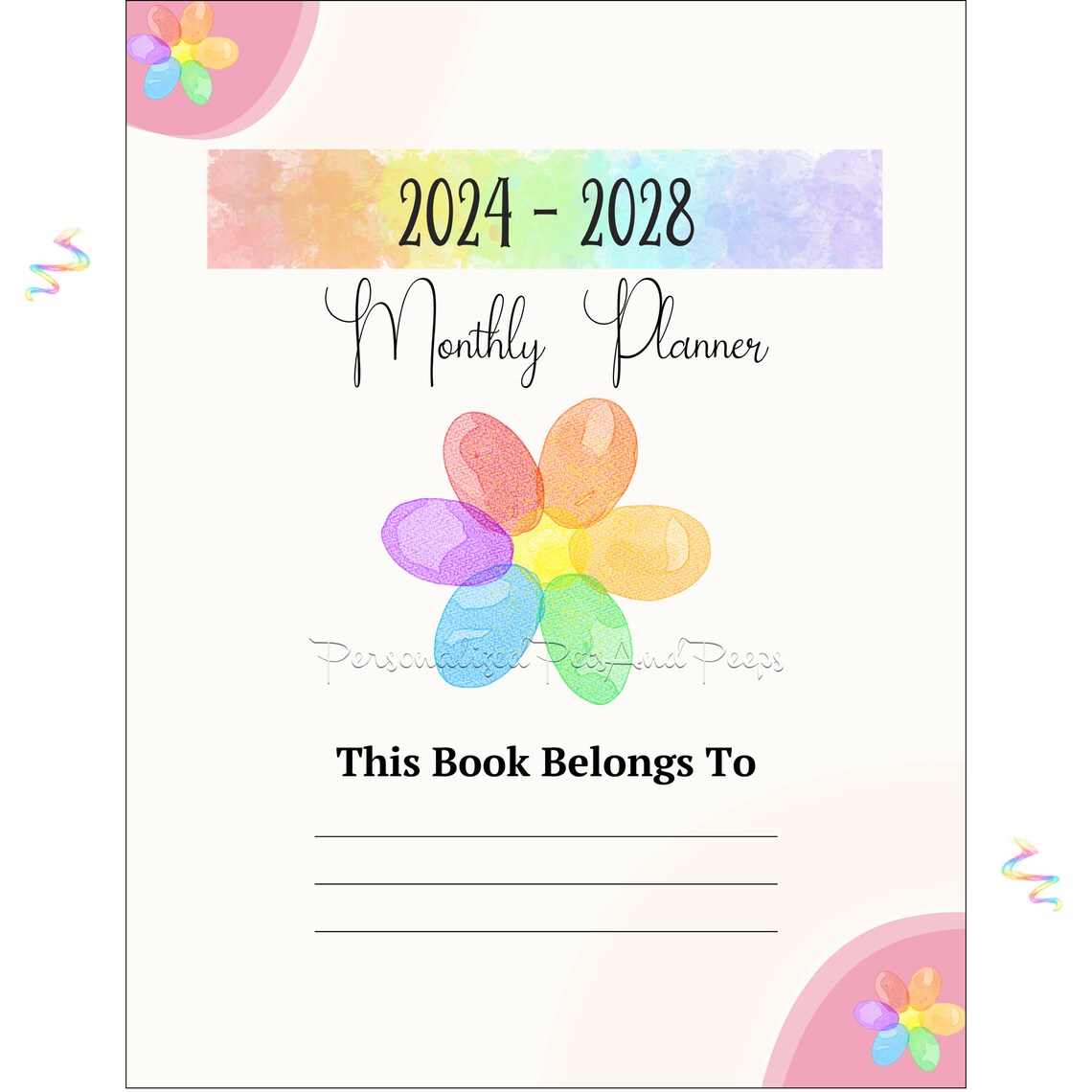 2024-2028 Yearly Monthly Calendar Printable BUNDLE, Monthly Planner ...