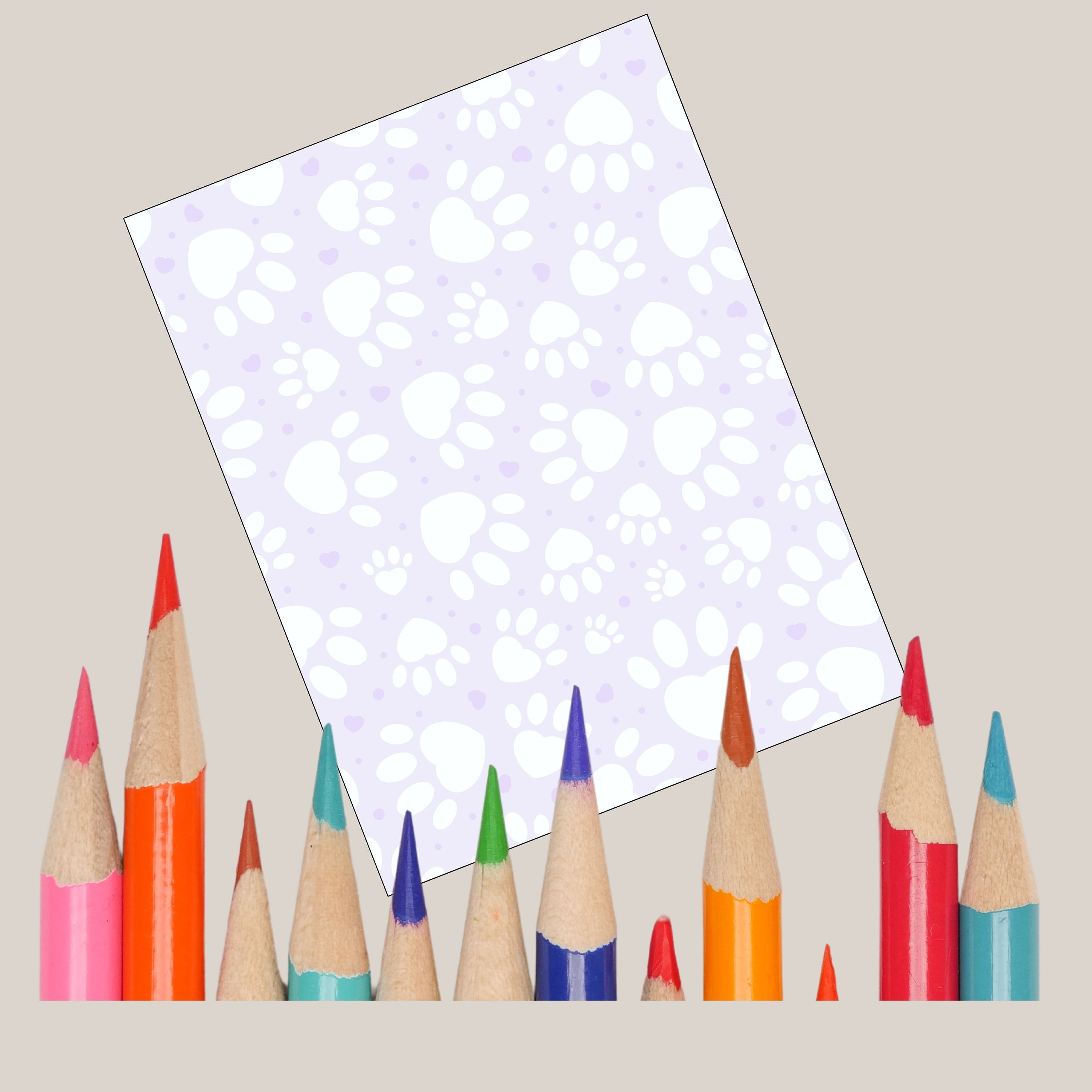 Dog Paw Print Note Sheets, Printable Stationary Line and Unlined 8.5 ...