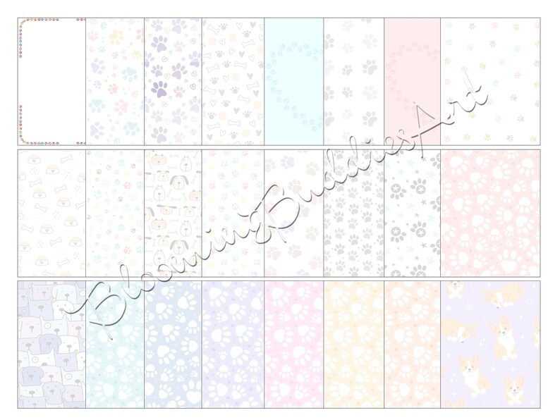 Dog Themed Note Sheets, Printable Dog Stationary, Line and Unlined, Dog ...