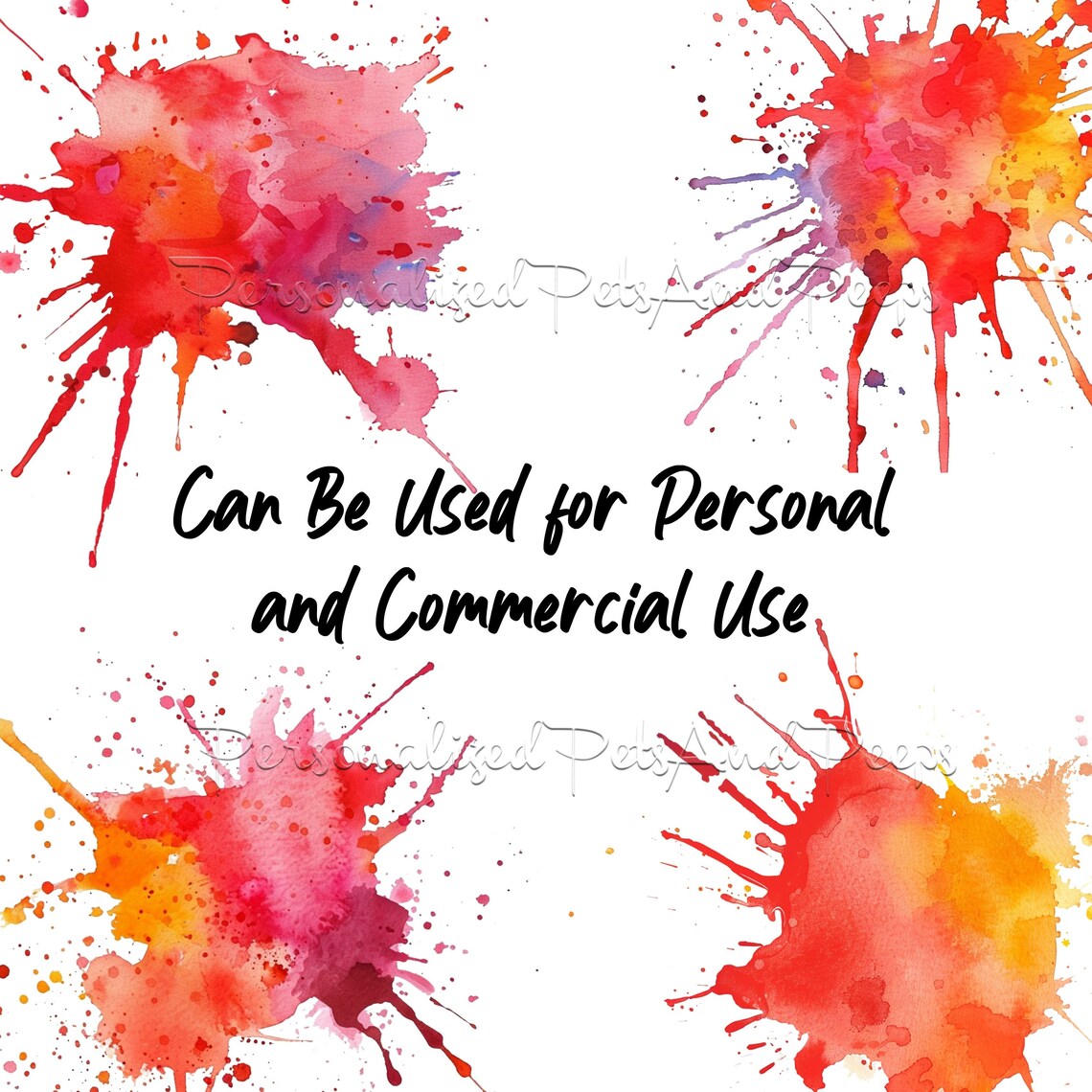 40 Red Watercolor Splashes With Splatter Clipart BUNDLE, Transparent ...