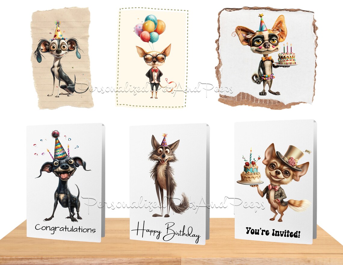 142 Whimsical Quirky Dog Clipart Bundle, Funny Clip Art, Junk Journal ...
