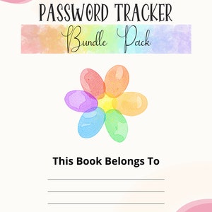 4 Password Tracker Printable BUNDLE, Instant Download, Password Book, Password Journal, Website ...