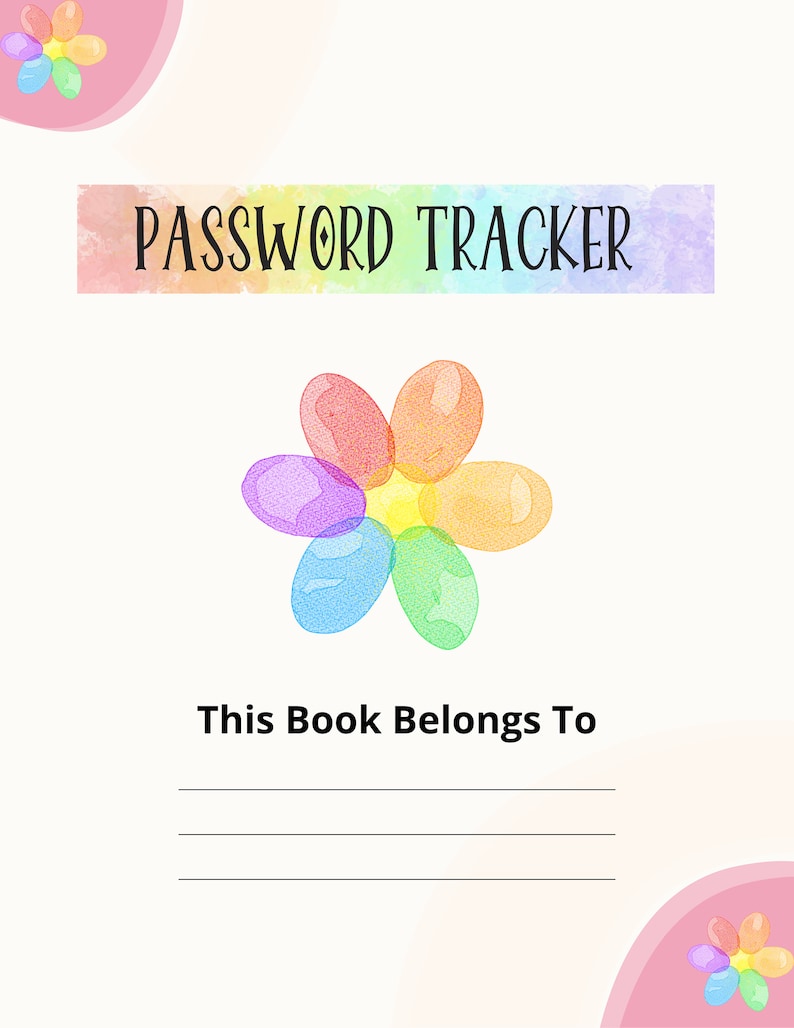 4 Password Tracker Printable BUNDLE, Instant Download, Password Book ...