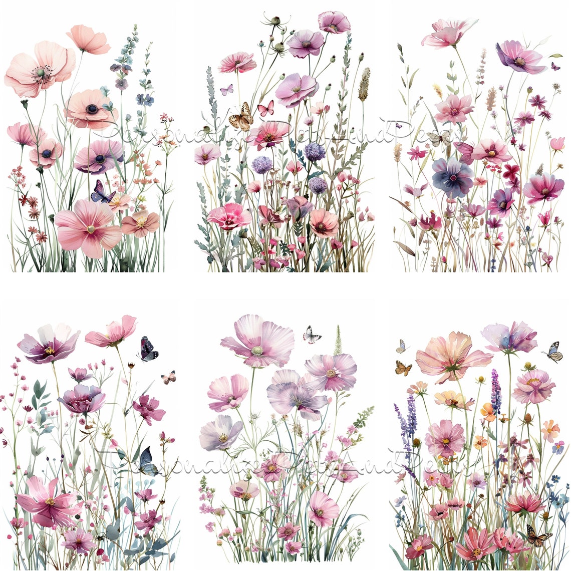 Wildflower Png Watercolor Wildflowers Clipart Watercolor Floral Clipart ...