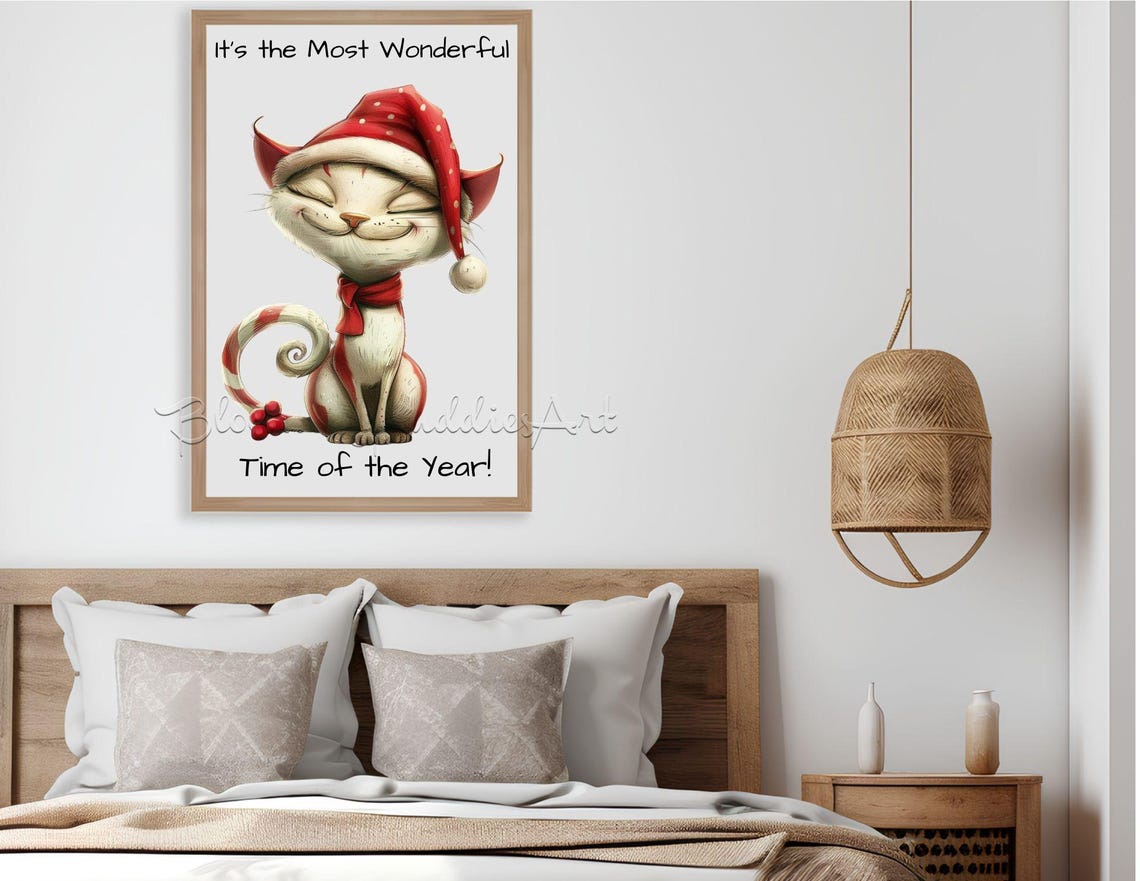 10 Quirky Christmas Cats Clipart Bundle, Silly Cat PNG, Holiday ...